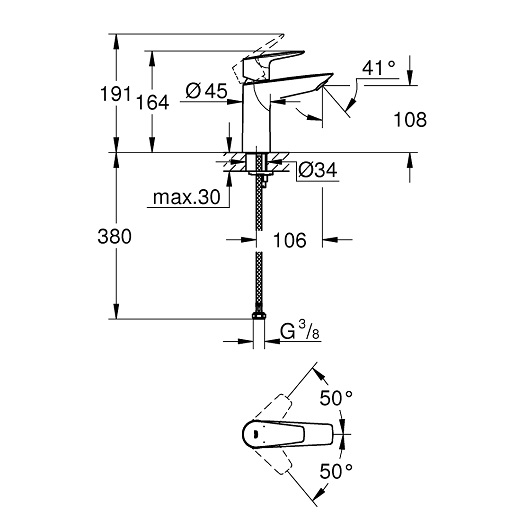 Смеситель для раковины Grohe BauEdge 23904001 купить - Интернет магазин ...
